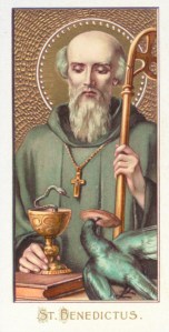 Saint Benedict 480–547. Feast Day: July 11.
